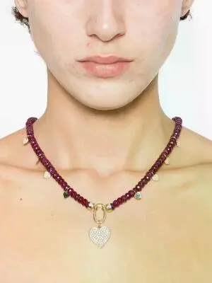 SYDNEY EVAN Corundum Heart Ruby Necklace