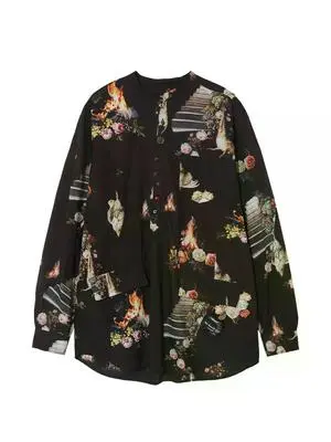 Undercover Floral Print Shirt - Black