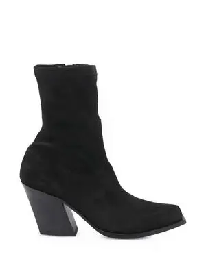 VIC MATIE Leather Ankle Boots - Black