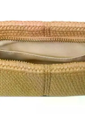 Maje Miss M Raffia Clutch With Chain Strap And Fringe Detail