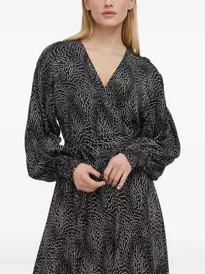 GESTUZ Patterned V-neck Midi Dress