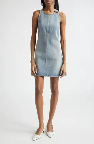 COURREGES Heritage Denim A-line Mini Dress - Denim Bleu Delave