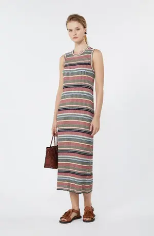 Max Mara Stripe Knit Tank Dress - Multicolour