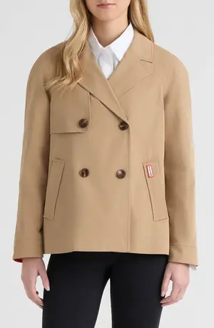 Hunter Tina Double Breasted Short Trench Coat - British Tan