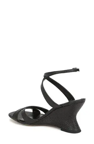 Sam Edelman Ankle Strap Wedge Sandal - Black