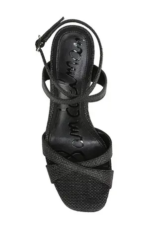 Sam Edelman Ankle Strap Wedge Sandal - Black
