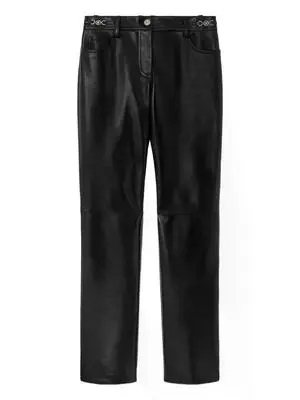 Versace Leather Trousers - Black