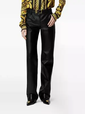 Versace Leather Trousers - Black