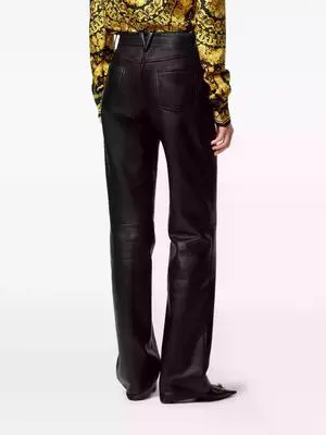 Versace Leather Trousers - Black