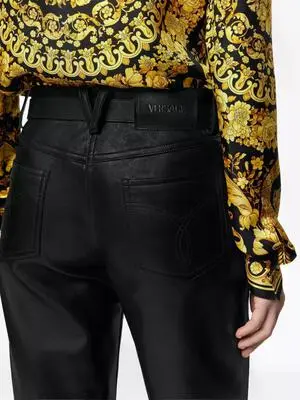 Versace Leather Trousers - Black