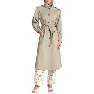 Avec Les Filles Funnel Neck Trench Coat - Sage