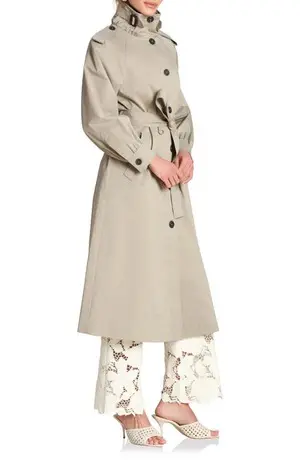 Avec Les Filles Funnel Neck Trench Coat