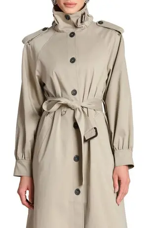 Avec Les Filles Funnel Neck Trench Coat