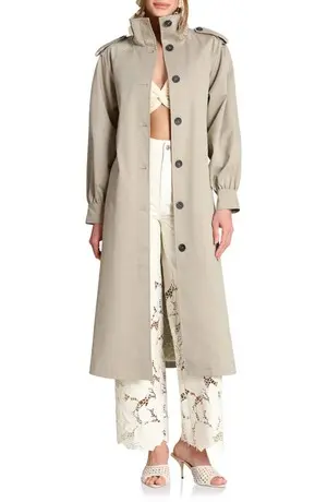 Avec Les Filles Funnel Neck Trench Coat