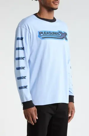 PLEASURES Long Sleeve Graphic T-shirt - Sky