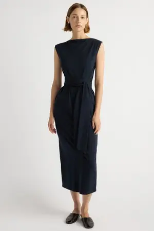 Modern Citizen Edina Tie-front Slit-neck Dress