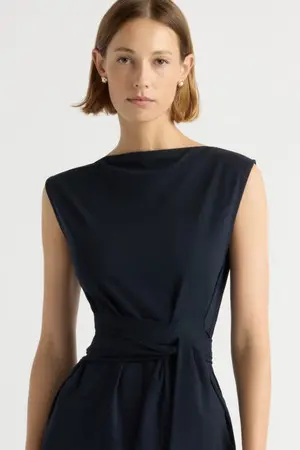 Modern Citizen Edina Tie-front Slit-neck Dress