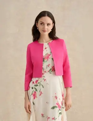 HOBBS LONDON Elize Crepe Jacket - Bright Pink