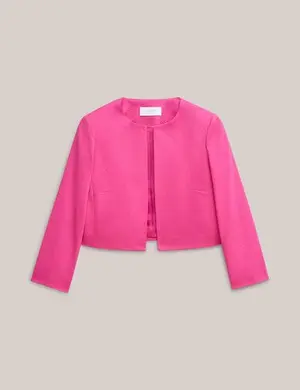 HOBBS LONDON Elize Crepe Jacket - Bright Pink