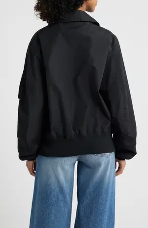 Alpha Industries Patch Detail Relaxed Fit Flight Jacket - Black