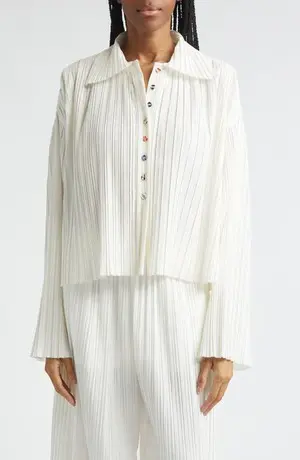 EENK Pleated Button-up Shirt