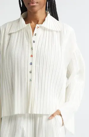 EENK Pleated Button-up Shirt