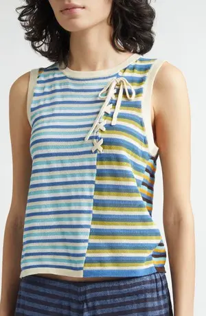 YANYAN Romy Stripe Sleeveless Sweater
