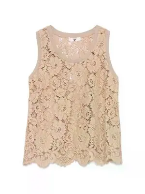 TWINSET Lace-detail Sleeveless Top - Neutrals