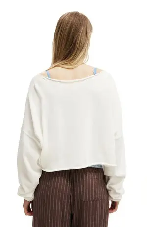 BODY Off The Shoulder Cropped Knit - Coconut Milk