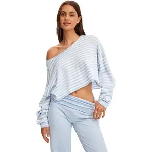 BODY Off The Shoulder Cropped Knit - Violet Blue Coconut Milk