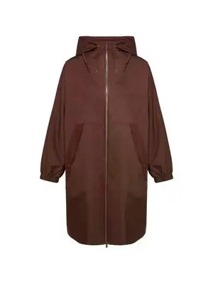 YVES SALOMON Hooded Coat - Brown