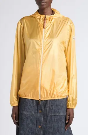 Moncler Fegeos Hooded Windbreaker Jacket - Yellow