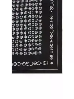 10 CORSO COMO Patterned Scarf - Black