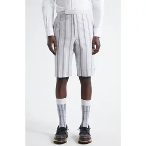 Thom Browne Fit Stripe Backstrap Shorts - Medium Grey