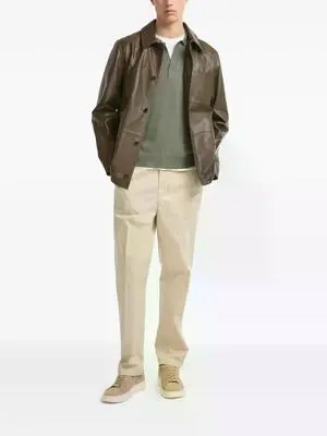 YVES SALOMON Button Leather Shirt