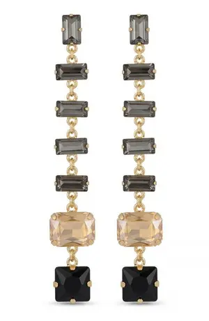 AREA STARS Raven Crystal Drop Earrings