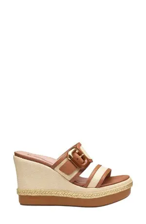 Johnston & Murphy Buckle Platform Wedge Slides