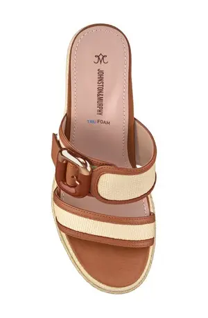 Johnston & Murphy Buckle Platform Wedge Slides