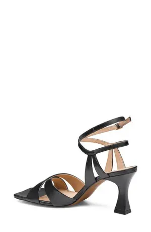 Johnston & Murphy Christine Ankle Strap Sandal - Black Glove Leather