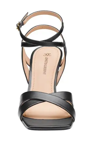 Johnston & Murphy Christine Ankle Strap Sandal - Black Glove Leather