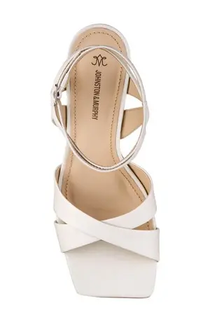 Johnston & Murphy Christine Ankle Strap Sandal - White Glove Leather