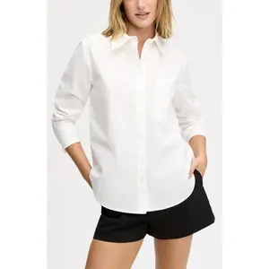 Sam Edelman Side Button Cotton Button-up Shirt