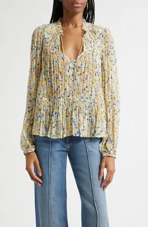Ulla Johnson Leandra Floral Long Sleeve Top