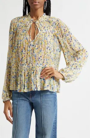 Ulla Johnson Leandra Floral Long Sleeve Top