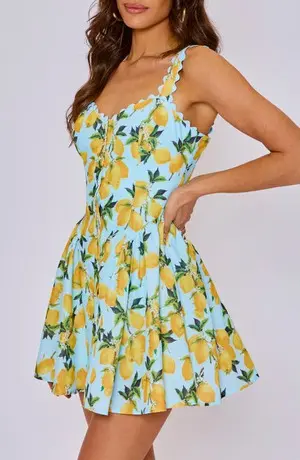 VICI Camille Lemon Print Minidress