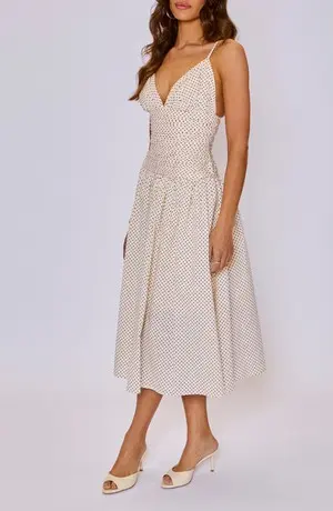 VICI Laurel Dot Print Cotton Midi Dress