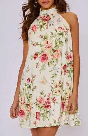 VICI Floral Print Sleeveless Mini Dress