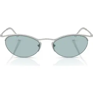 Armani Exchange 50mm Semi Rimless Butterfly Sunglasses - Silver/blue