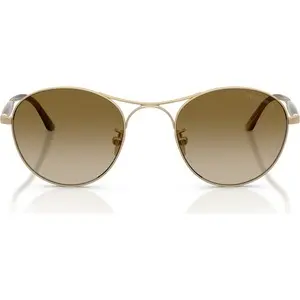 Armani Exchange 50mm Round Sunglasses - Matte Pale Gold/brown