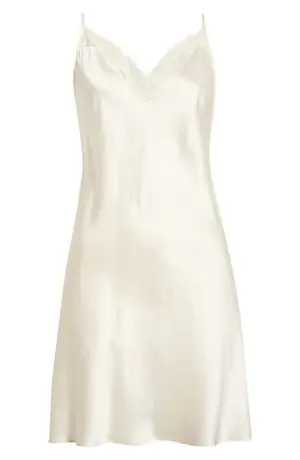 ETAM Lace Trim Washable Silk Camisole - Perle